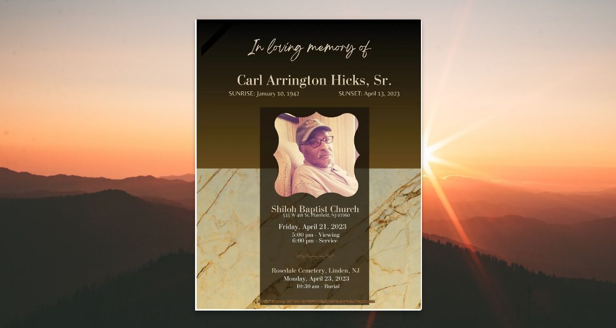 Carl Arrington Hicks, Sr - Digital Obituary Carl Arrington Hicks, Sr - Digital Obituary