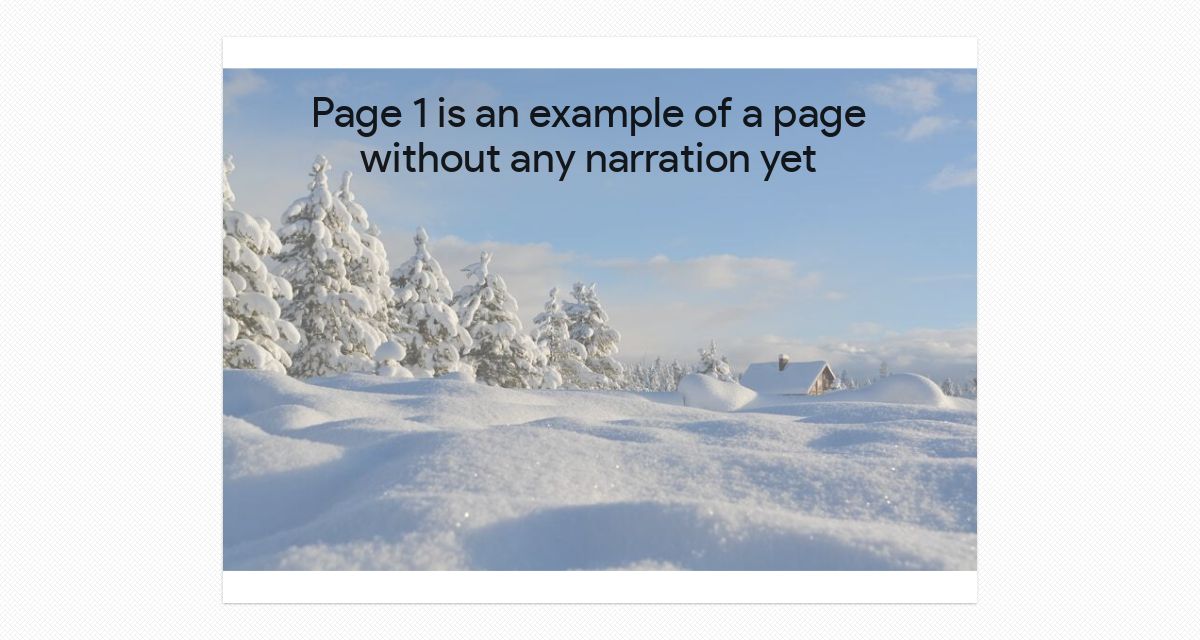 Intro to Narration Feature