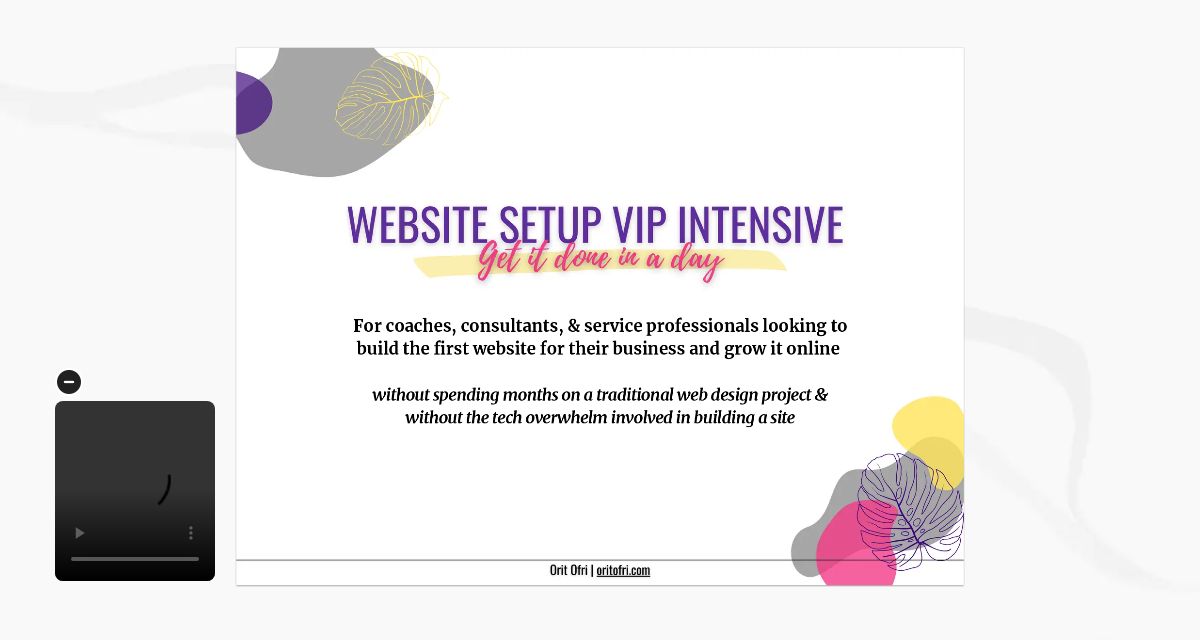 Website Setup VIP Intensive Service Package by Orit Ofri